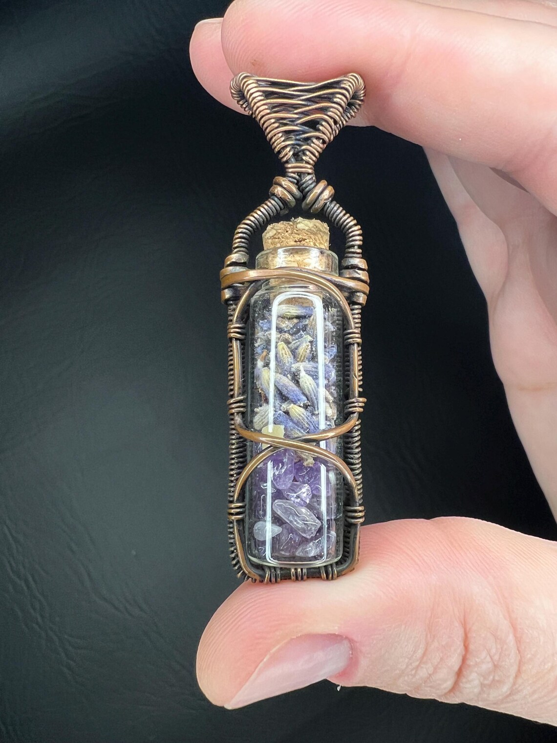 Relaxation Spell Jar Wire Wrap Pendant - Etsy