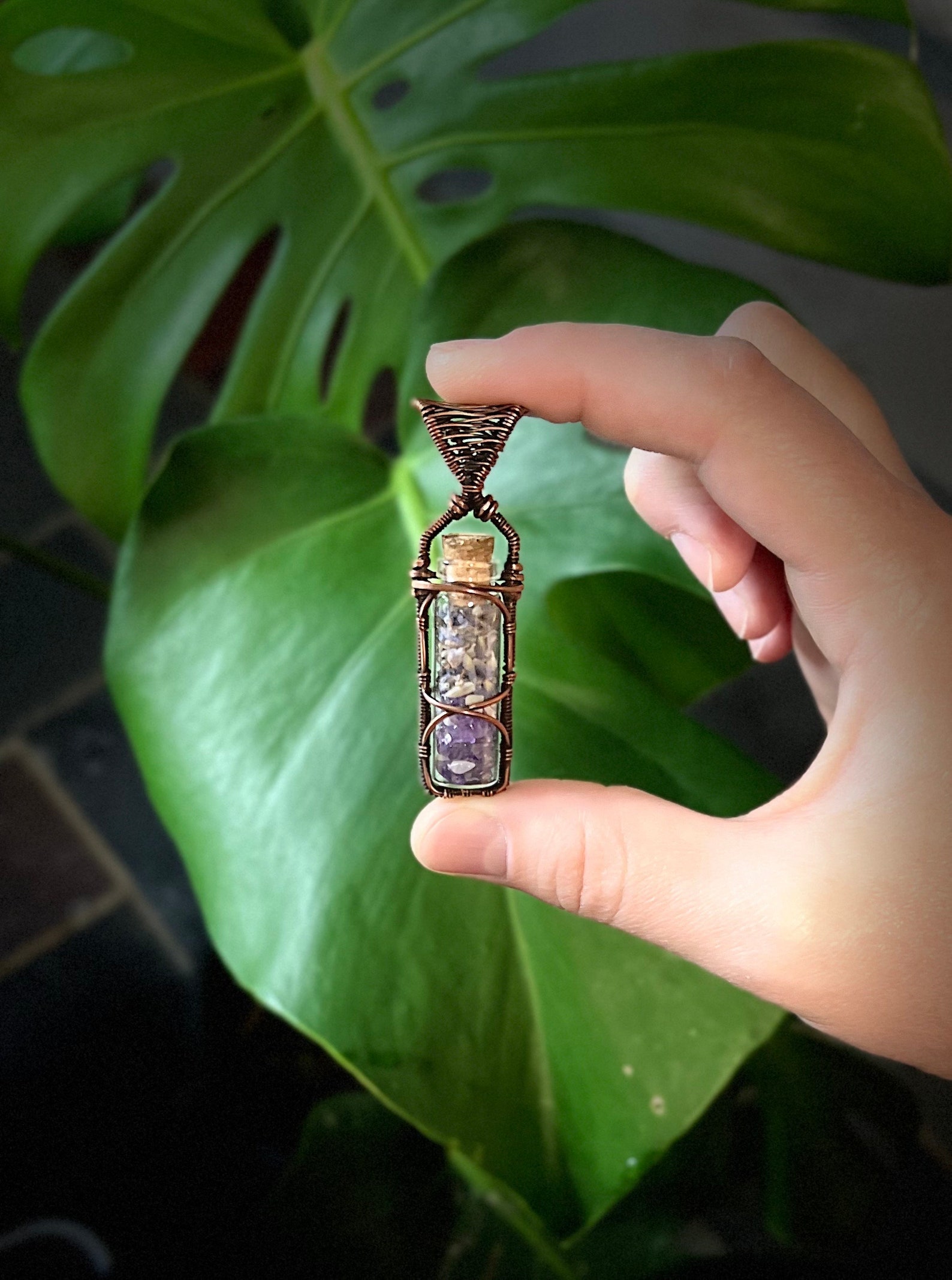 Relaxation Spell Jar Wire Wrap Pendant - Etsy