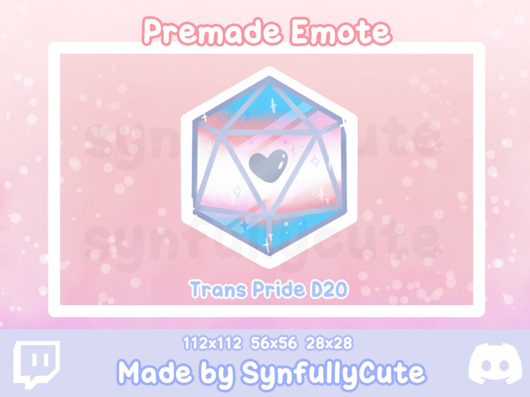 Premade Transgender Pride D20 Dice Emote for Twitch and Discord - Etsy