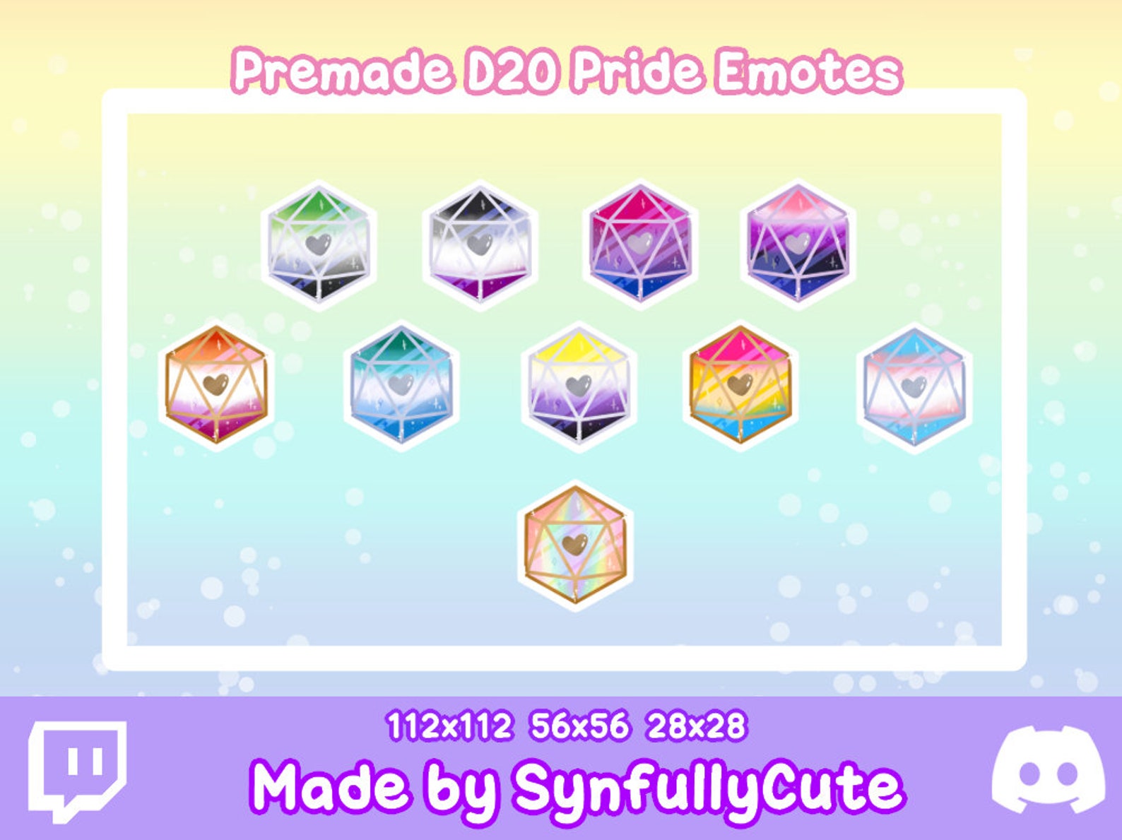 Dnd D20 Polyhedral Pride Flag LGBTQ Emotes Pack (pack of 10) - Etsy
