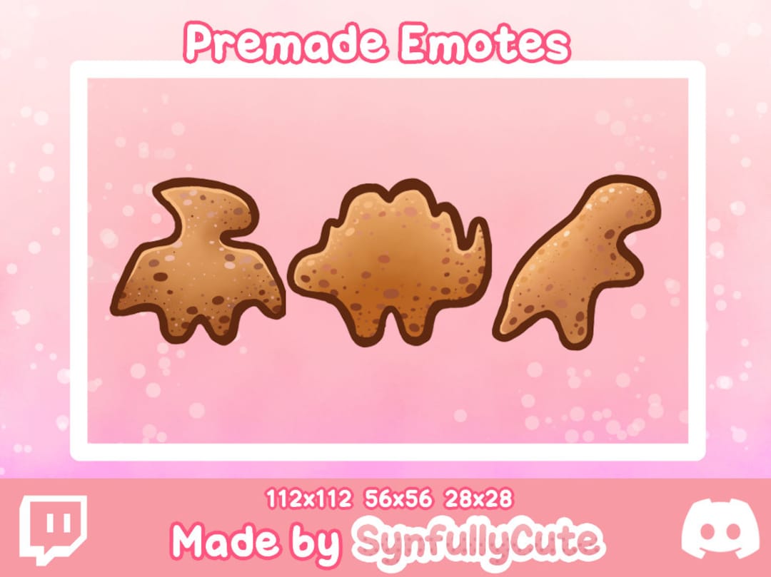 P2U Premade Chibi Dino Chicken Nuggies - Twitch & Discord Emotes - Etsy