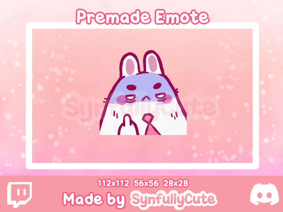 Cute Chibi Grumpy FK Work Bunny Rabbit Twitch & Discord Emotes - Etsy