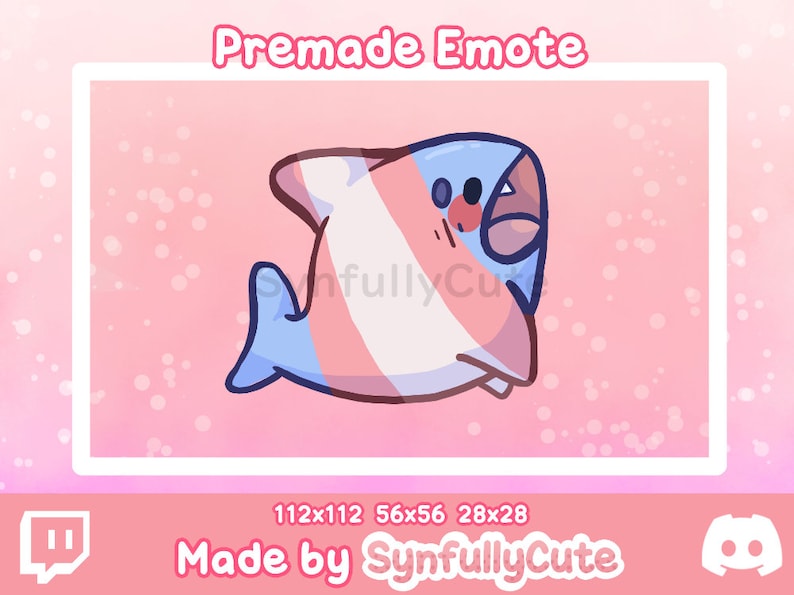 Premade Trans Blåhaj Shark Emote for Twitch and Discord - Etsy