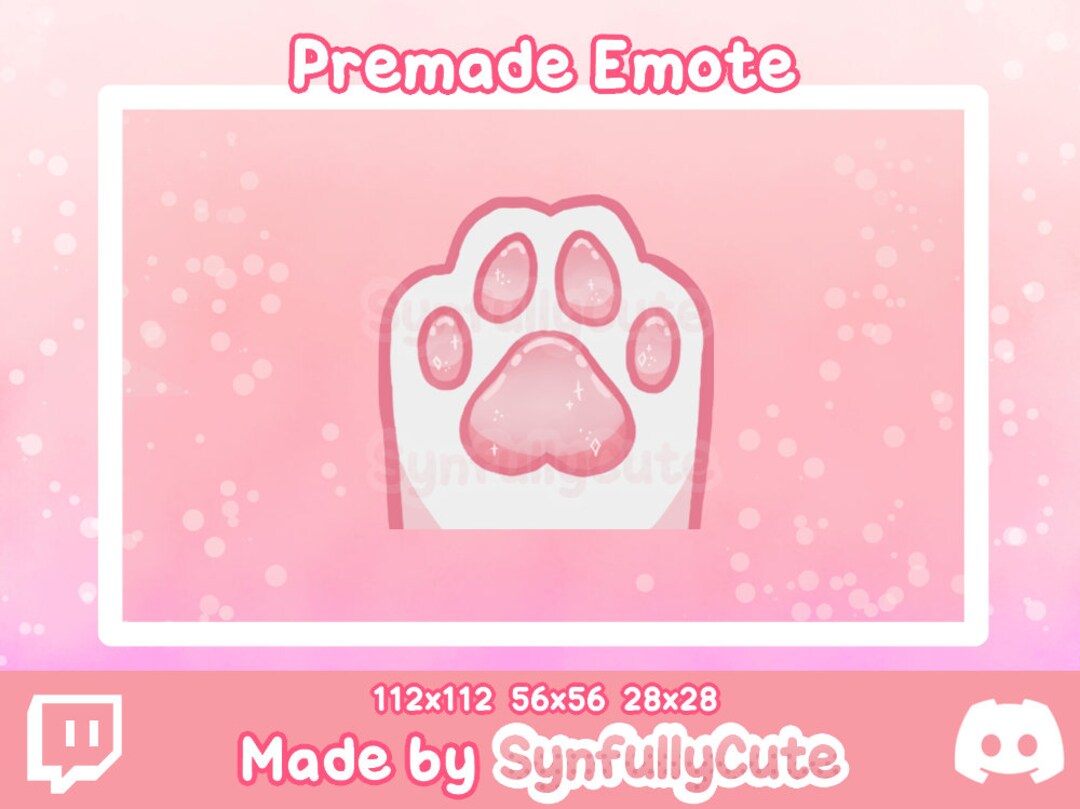 Premade White & Pink Toe Bean Paw Emote for Twitch and Discord - Etsy