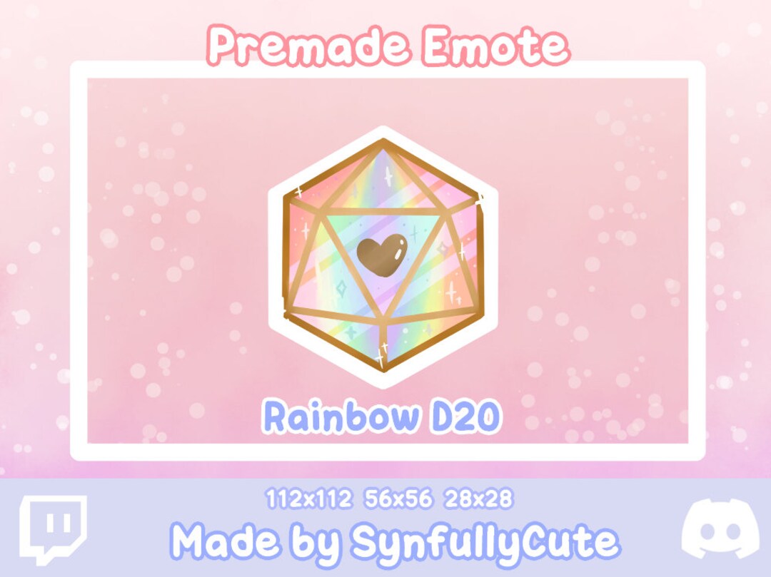 Premade Dnd D20 Rainbow Pride Twitch Discord Emote - Etsy