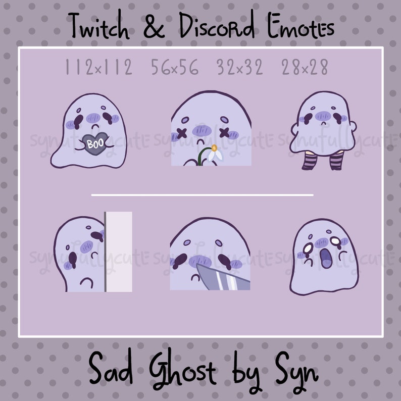 Sad & Spooked Ghost Halloween Emote Pack for Twitch and - Etsy