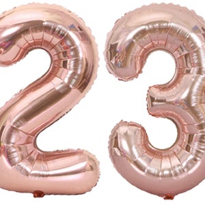 23 cumpleaños oro rosa decoraciones incl. 40 número 23 globos, 16 ...