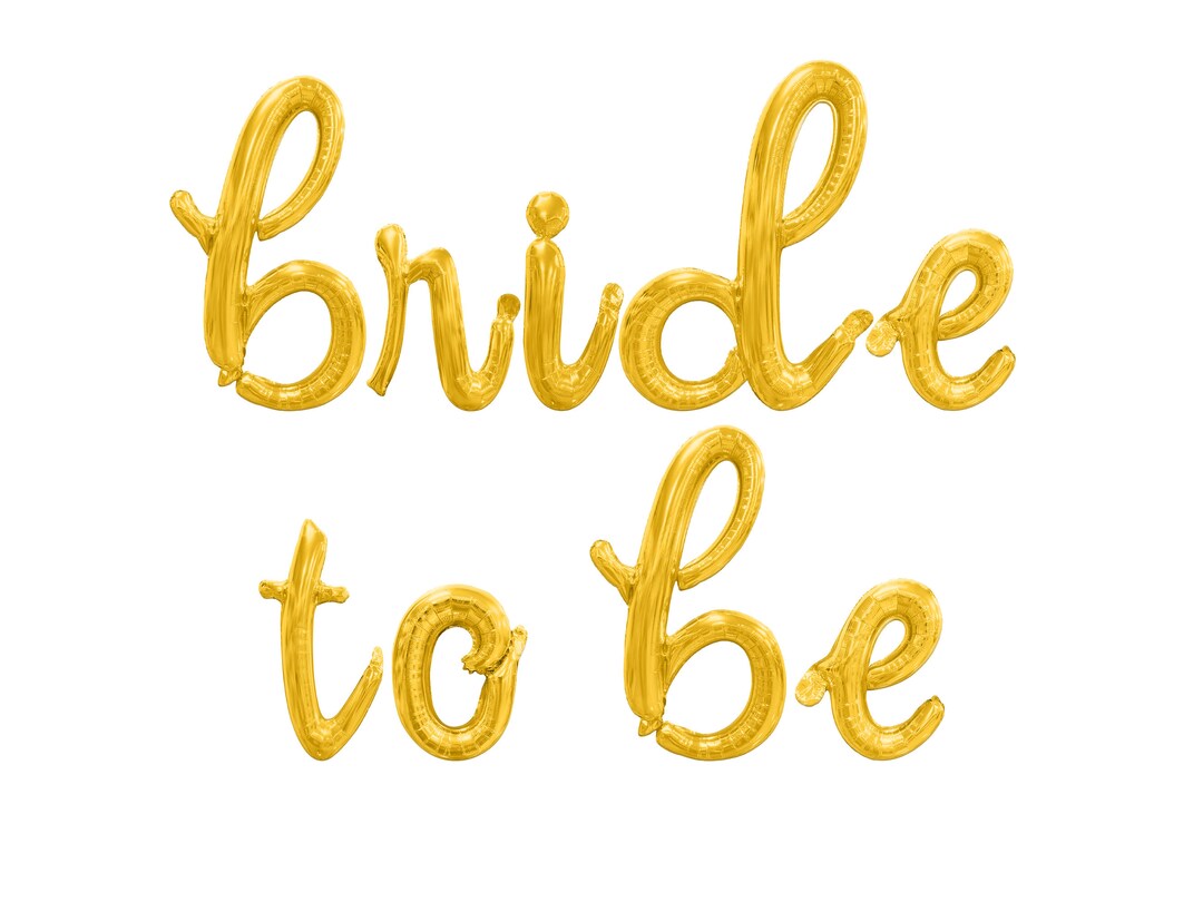 BRIDE TO BE Cursive Letter Balloon Banner - Gold, Rose Gold & Silver ...