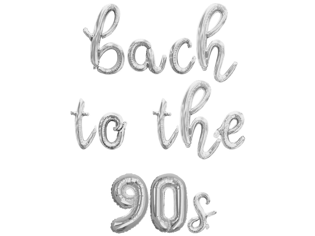 BACH TO THE 90S Cursive Letter Balloon Banner - Gold, Rose Gold ...