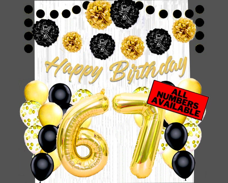 Rose Gold 67th Birthday Decorations for Women - 40" Number Balloons ...