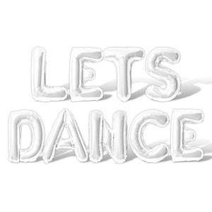 LETS DANCE Letter Balloon Banner - Gold, Rose Gold, Silver, Black, Blue ...