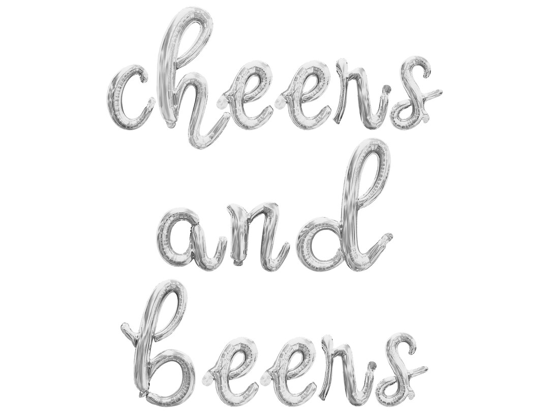 CHEERS AND BEERS Cursive Letter Balloon Banner -gold, Rose Gold ...