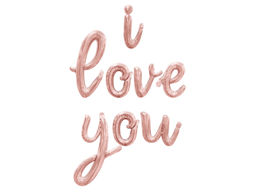 I LOVE YOU Cursive Letter Balloon Banner - 10 Color Options - Valentine ...
