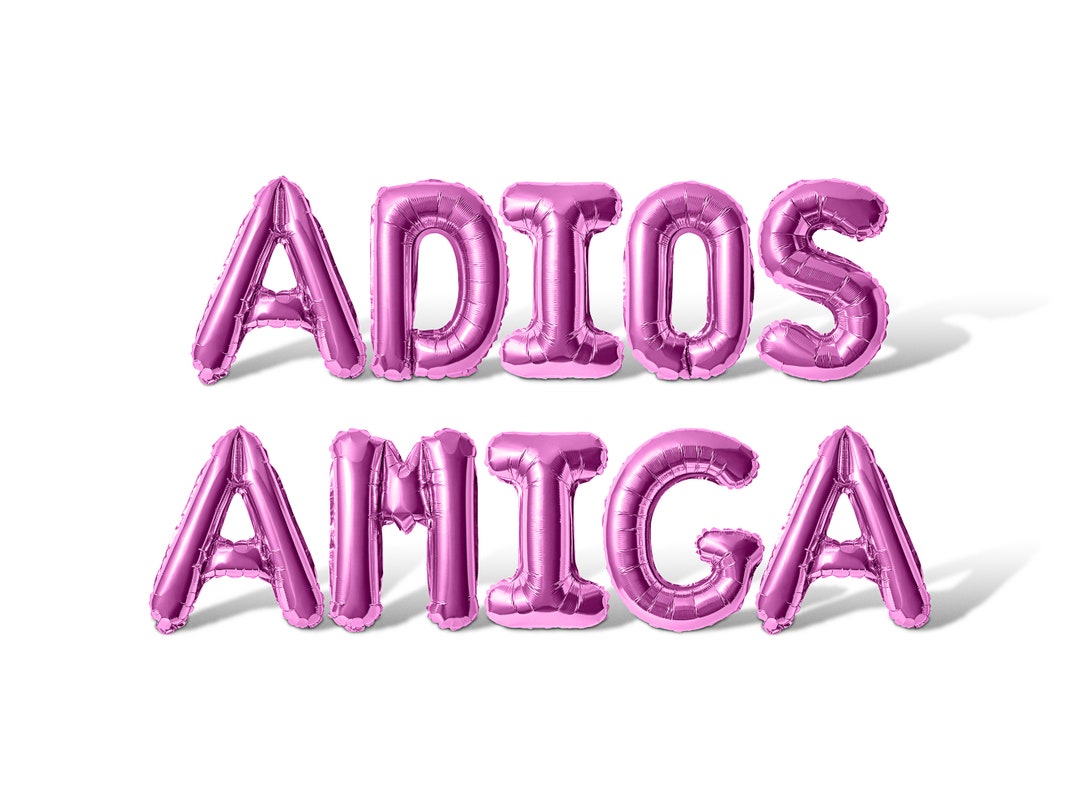 ADIOS AMIGA Letter Balloon Banner - 10 Color Options - Going Away Party ...