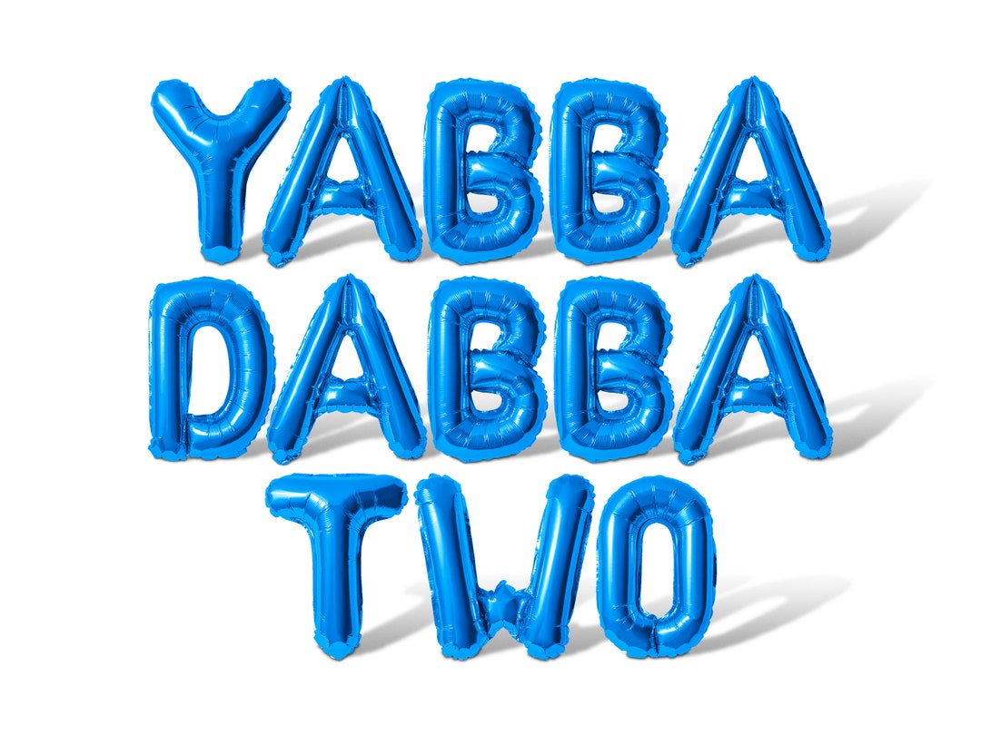 Yabba Dabba Two Letter Balloon Banner - Gold, Rose Gold, Silver, Black ...