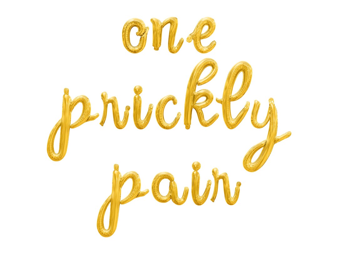 ONE PRICKLY PAIR Cursive Letter Balloon Banner - Gold, Rose Gold ...