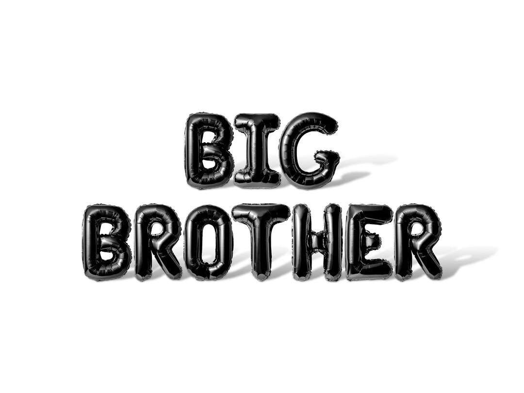 BIG BROTHER Letter Balloon Banner - Gold, Rose Gold, Silver, Black ...