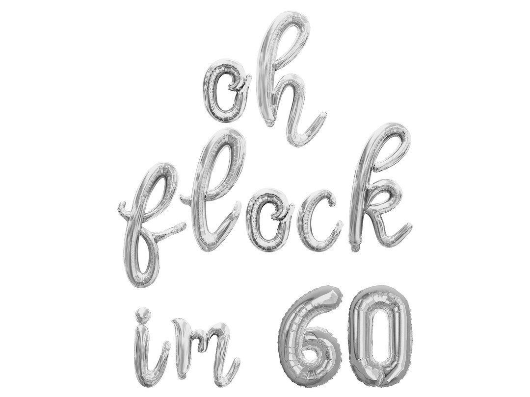 OH FLOCK IM 60 Cursive Letter and Number Balloon Banner - Gold, Rose ...