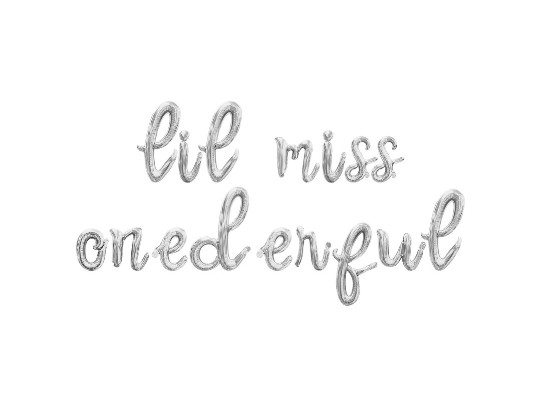 LIL MISS ONEDERFUL Cursive Letter Balloon Banner - Gold, Rose Gold ...