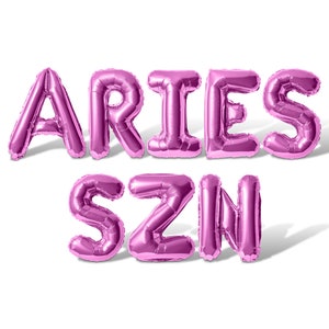 ARIES SZN Letter Balloon Banner 10 Color Options Aries Birthday Party ...