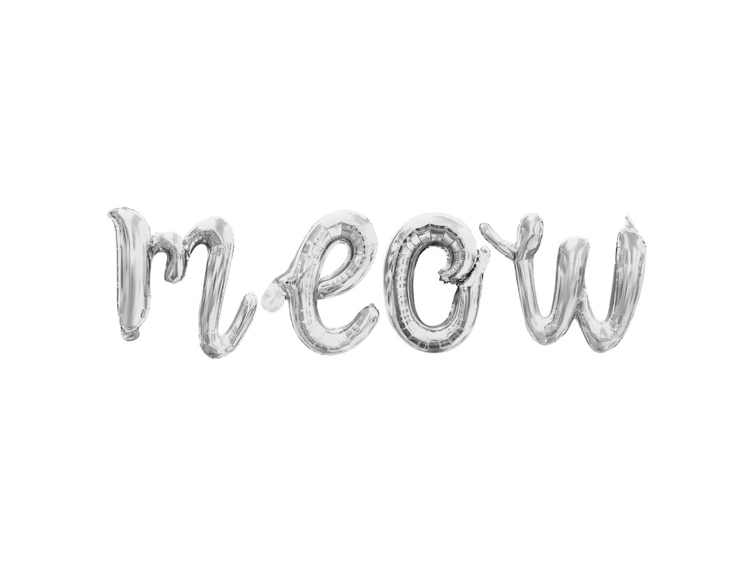 MEOW Cursive Letter Balloon Banner - Gold, Rose Gold & Silver ...
