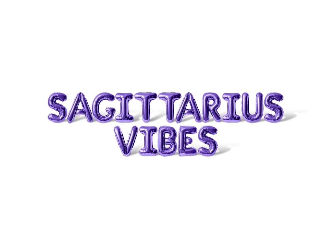 SAGITTARIUS VIBES Letter Balloon Banner - 10 Color Options - Birthday ...