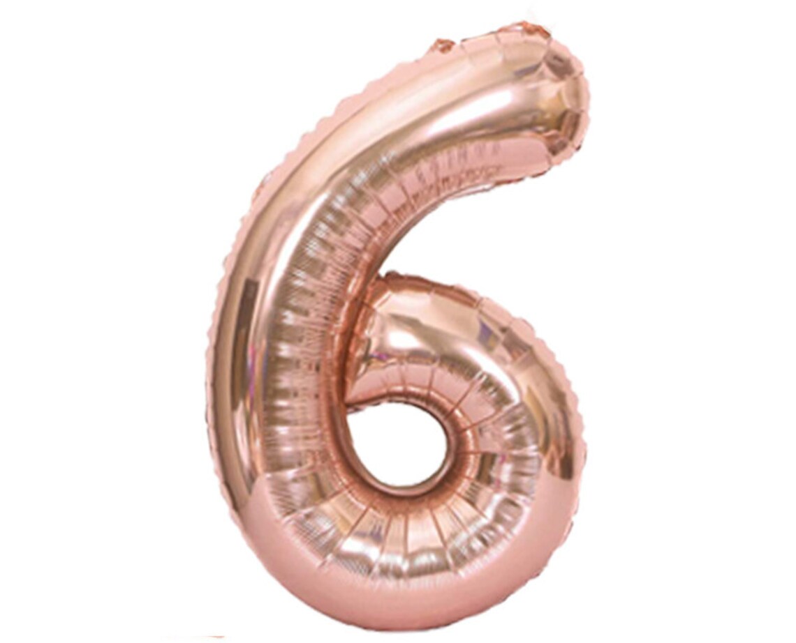 6th Birthday Rose Gold Decorations Incl. 40 Number - Etsy