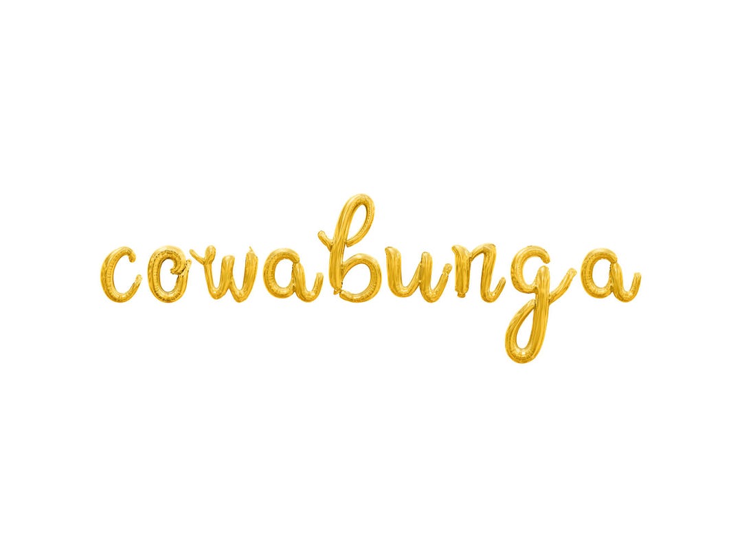 COWABUNGA Letter Balloon Banner - Gold, Rose Gold & Silver - Birthday ...