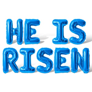 HE IS RISEN Letter Balloon Banner - 10 Color Options - Resurrection Day ...