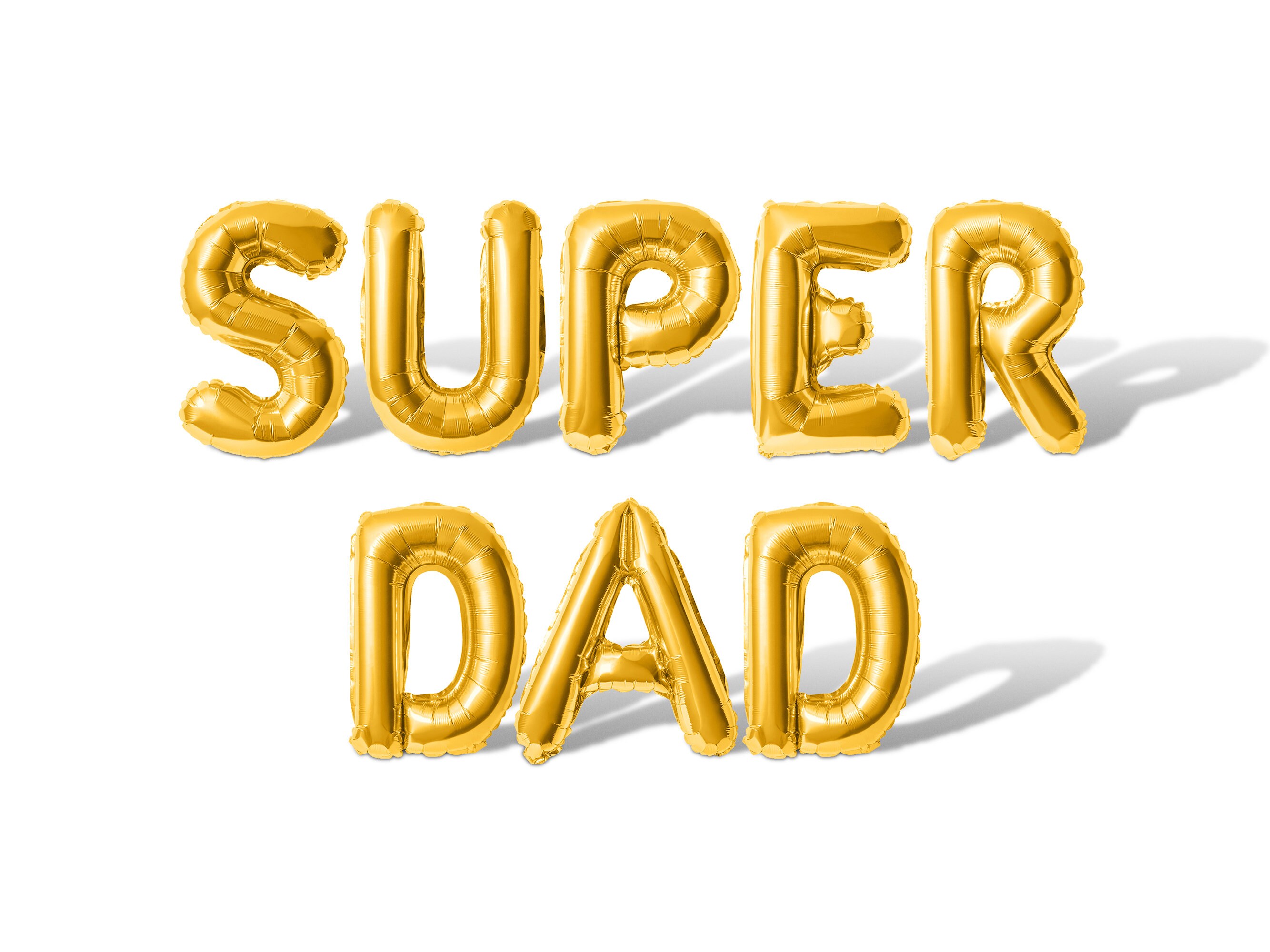 SUPER DAD Letter Balloon Banner - Gold, Rose Gold, Silver, Black, Blue ...