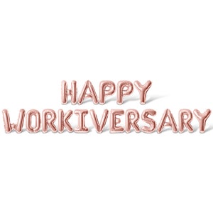 HAPPY WORKIVERSARY Letter Balloon Banner - 10 Color Options - Work ...