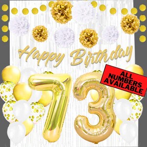 Rose Gold 73rd Birthday Decorations for Women - 40" Number Balloons ...