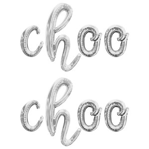 CHOO CHOO Cursive Script Letter Balloon Banner - Gold, Rose Gold ...