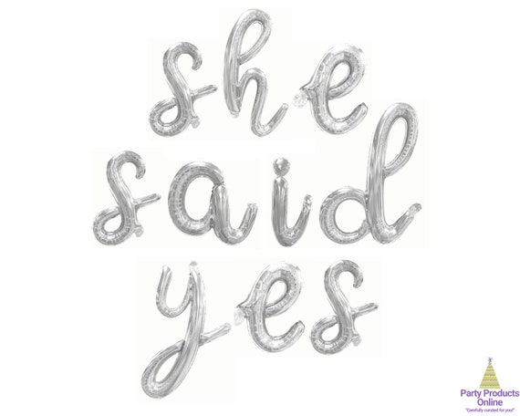 She Said Yes Cursive Letter Balloon Banner Gold Rose Gold & | Etsy UK