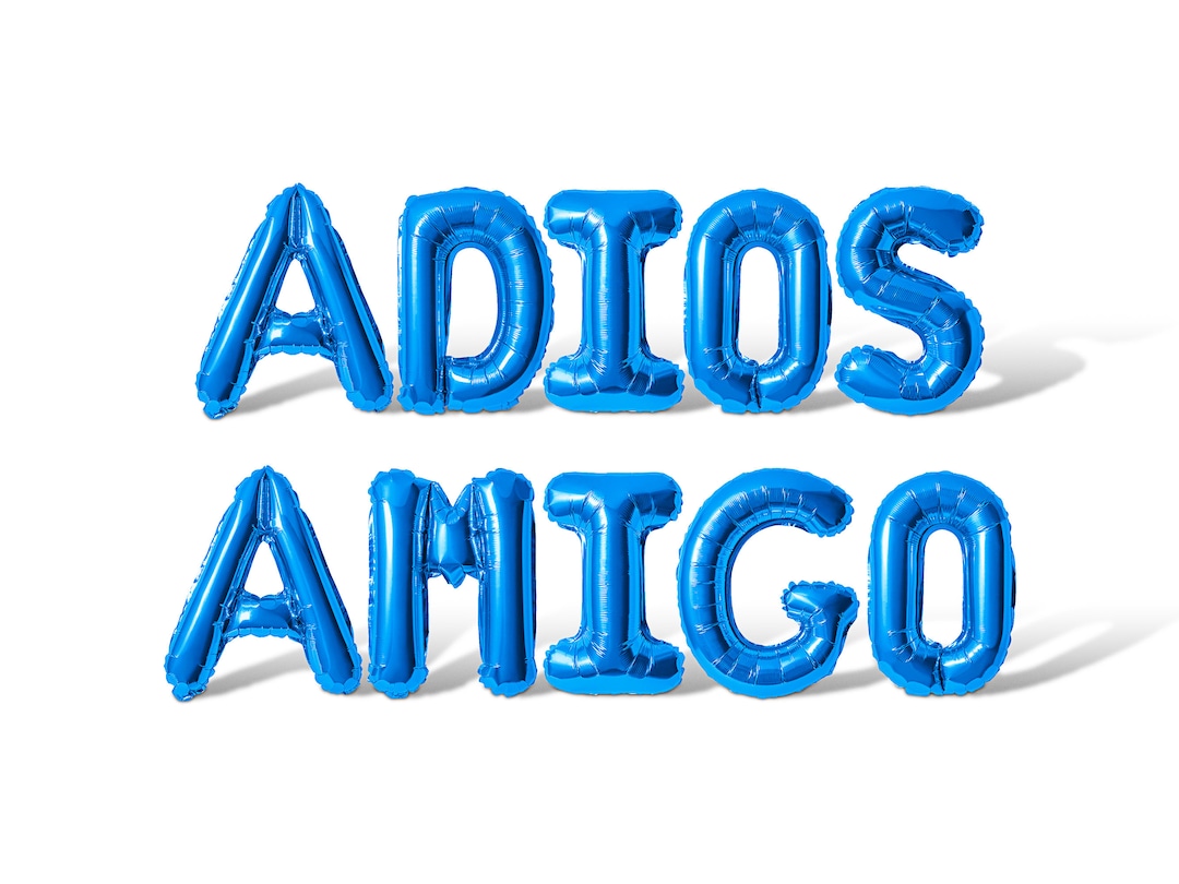 ADIOS AMIGO Letter Balloon Banner - 10 Color Options - Going Away Party ...