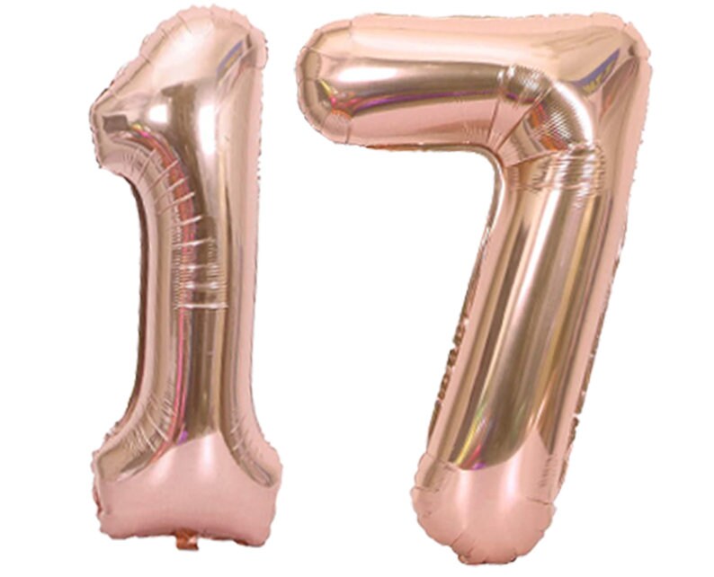 17th Birthday Rose Gold Decorations Incl. 40 Number - Etsy