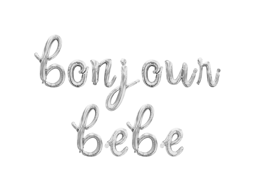 BONJOUR BEBE Cursive Letter Balloon Banner - Gold, Rose Gold & Silver ...