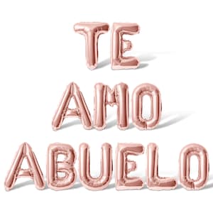 TE AMO ABUELO Letter Balloon Banner - 10 Color Options - Grandparents ...