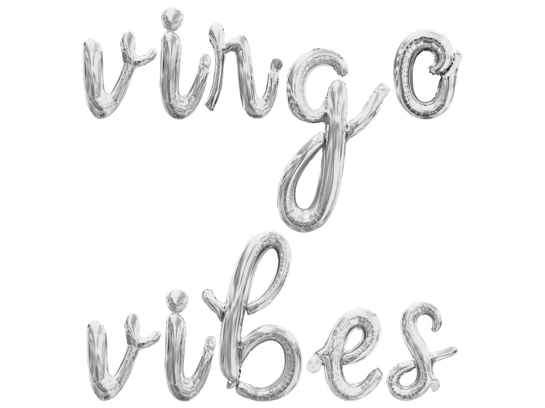 VIRGO VIBES Cursive Script Letter Balloon Banner - Gold, Rose Gold ...