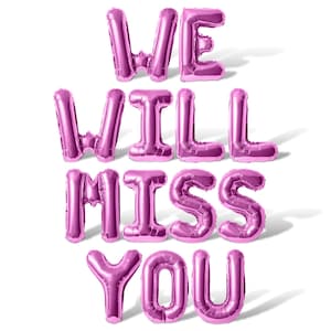 We Will Miss You Balloon Banner - 10 Color Options - Retirement Party ...