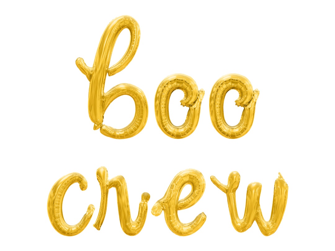 BOO CREW Cursive Letter Balloon Banner - Gold, Rose Gold & Silver ...