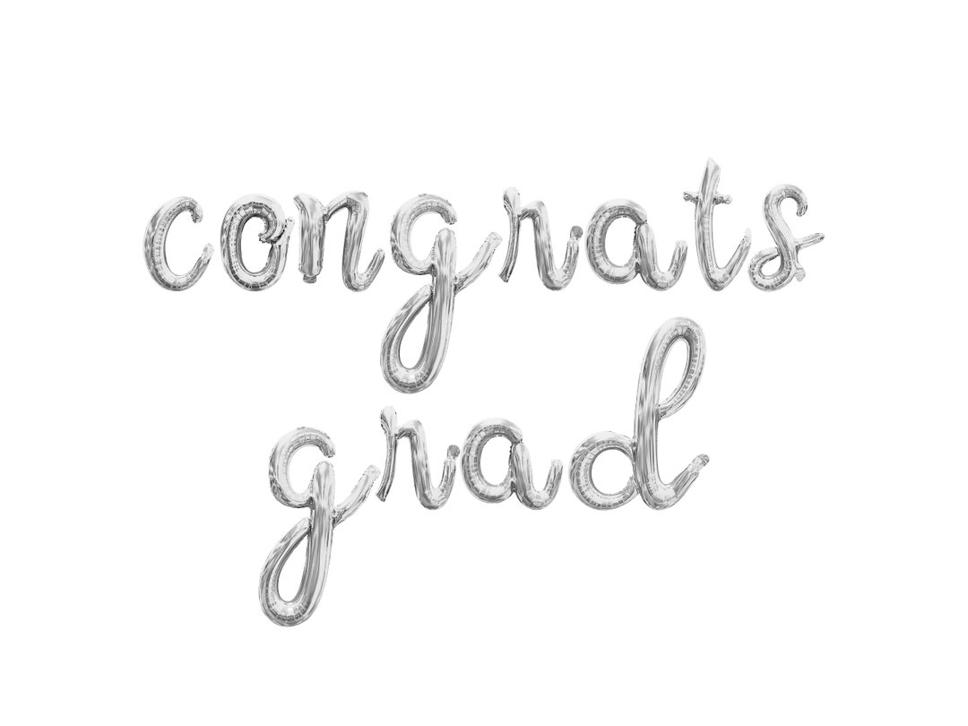 CONGRATS GRAD Cursive Letter Balloon Banner - Gold, Rose Gold & Silver ...