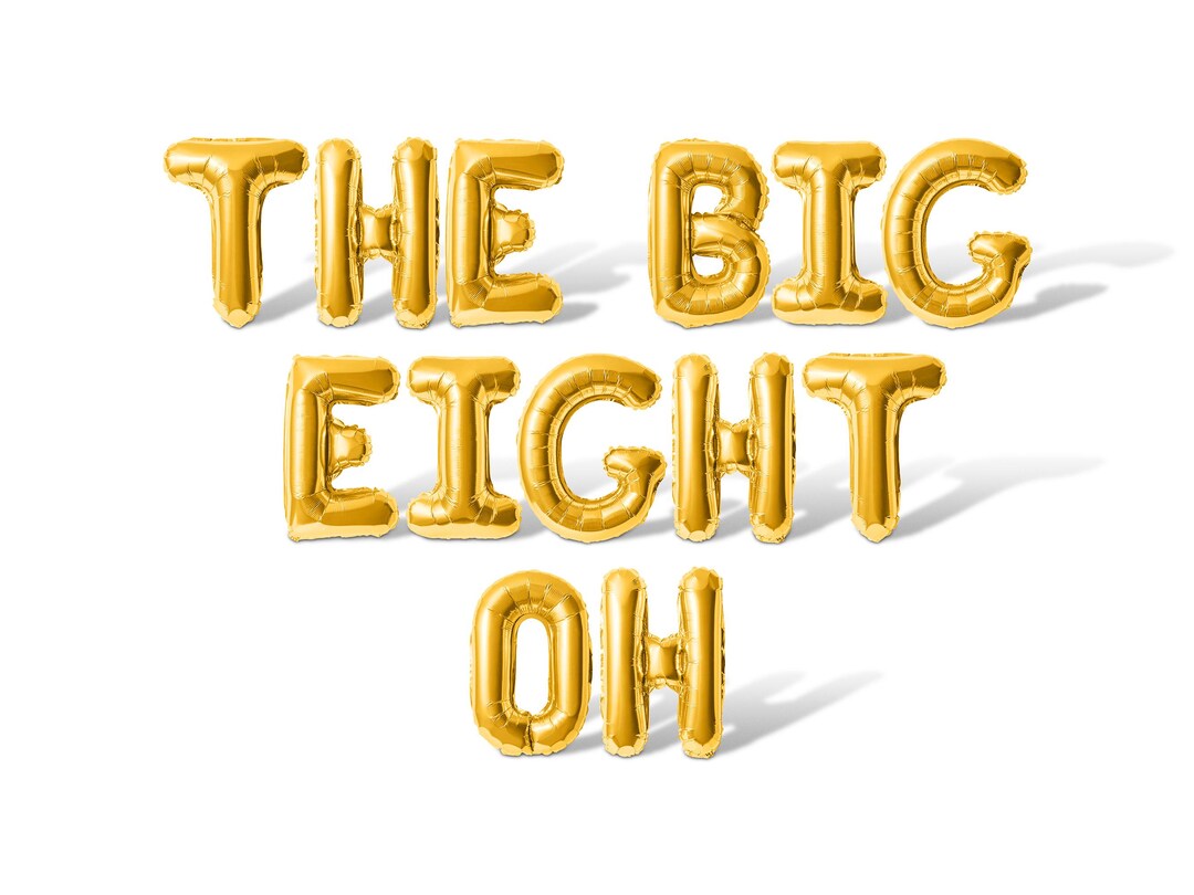 The Big Eight Oh Letter Balloon Banner - 10 Color Options - 80th ...