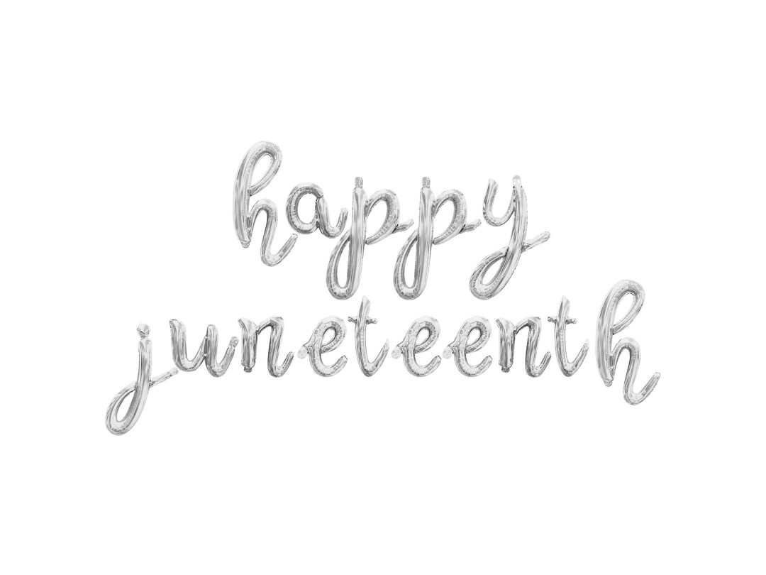 HAPPY JUNETEENTH Cursive Letter Balloon Banner - Gold, Rose Gold ...