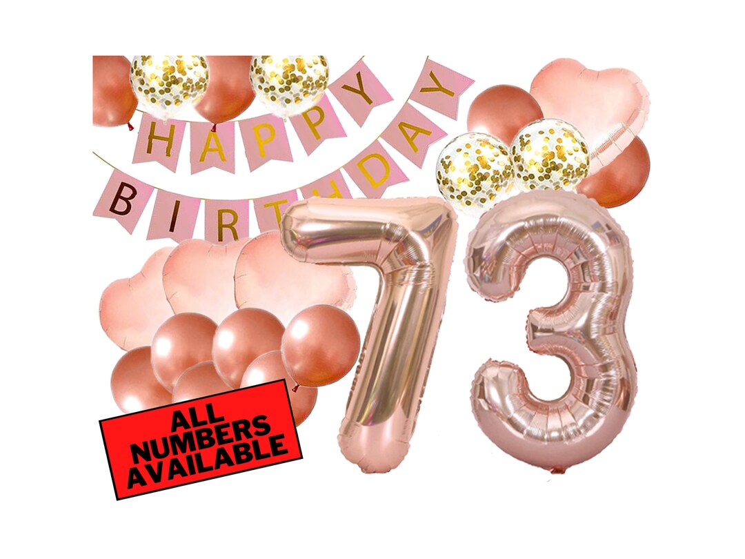 73rd Birthday Decorations for Her - Pink and Rose Gold - 73rd Birthday ...