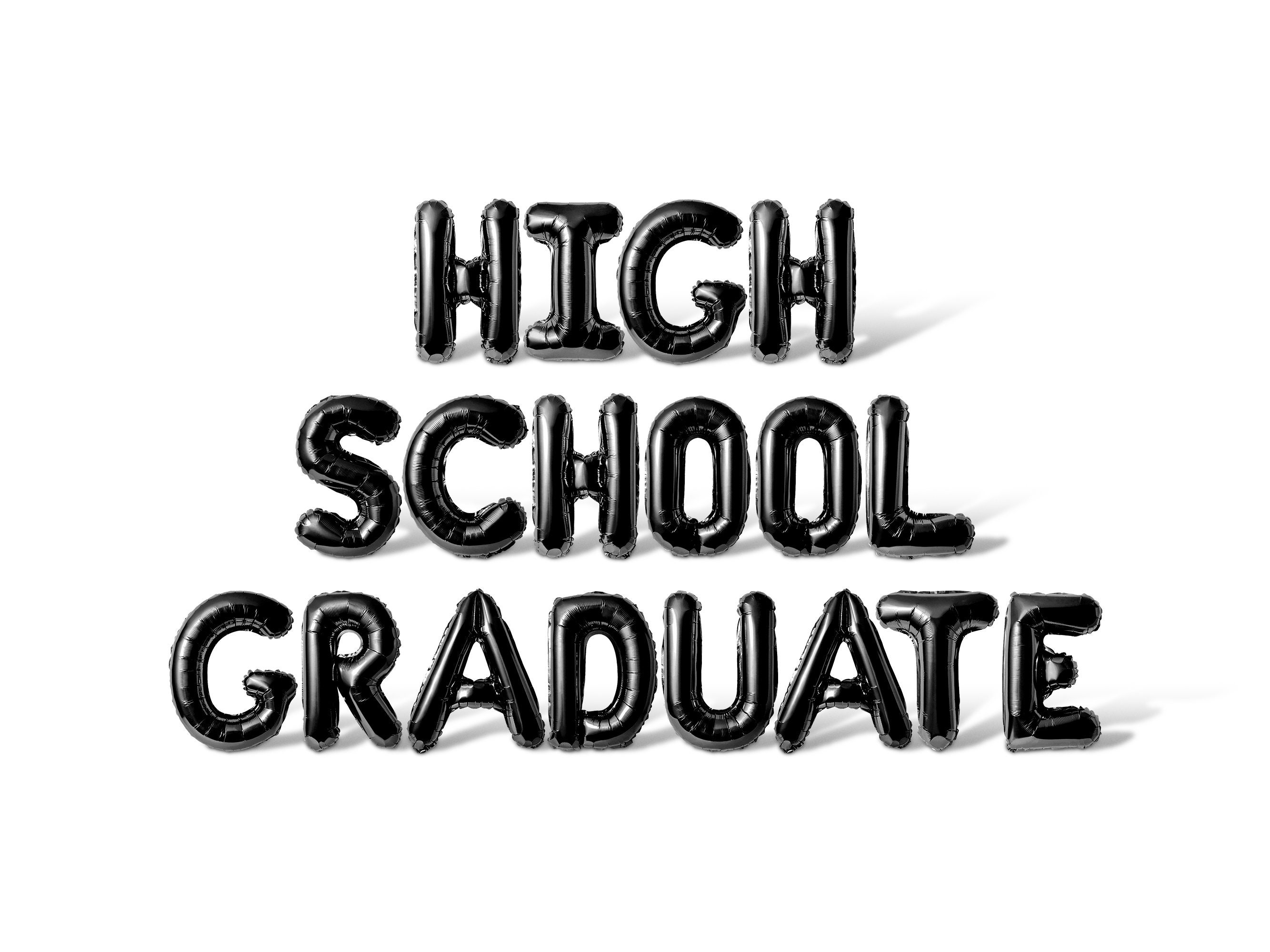 HIGH SCHOOL GRADUATE Letter Balloon Banner - 10 Color Options ...