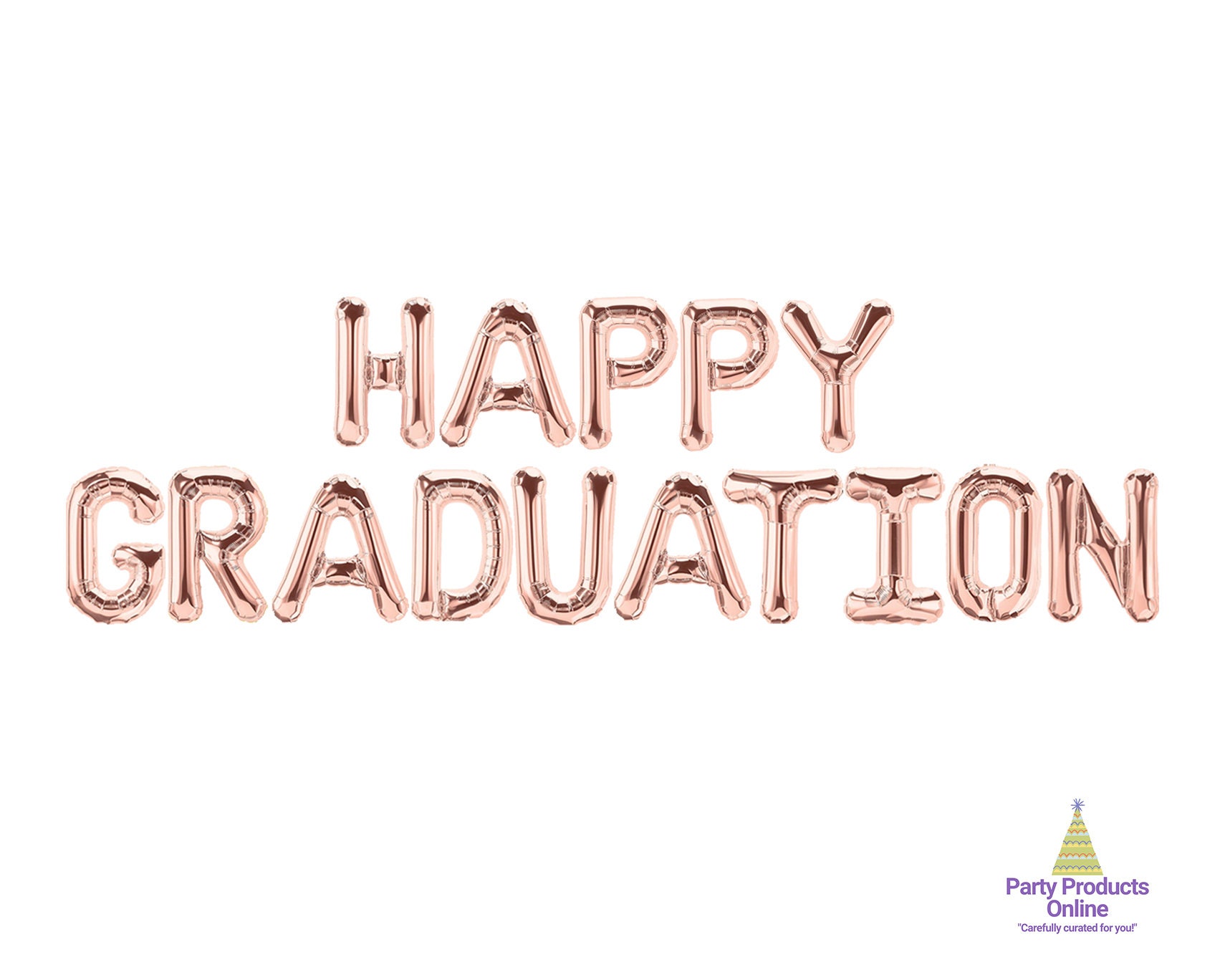HAPPY GRADUATION Letter Balloon Banner Gold Rose Gold - Etsy