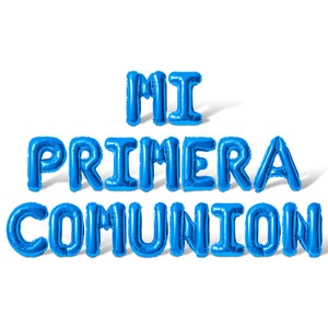 MI PRIMERA COMUNION Letter Balloon Banner - 10 Color Options - First ...