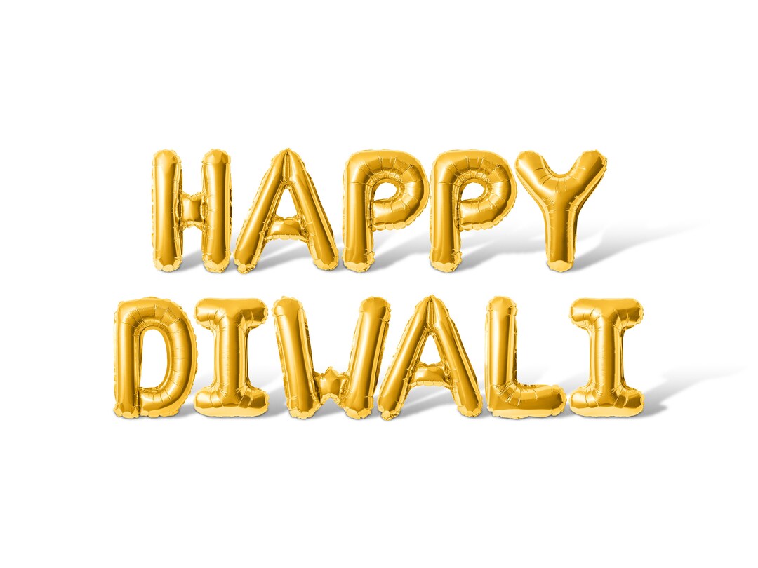 HAPPY DIWALI Letter Balloon Banner - 10 Color Options - Deepavali Party ...