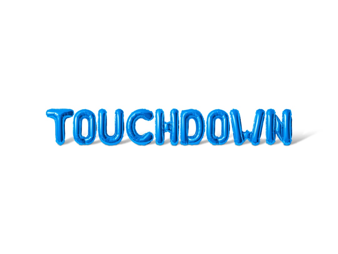 TOUCHDOWN Letter Balloon Banner - 10 Color Options - Game Day Party ...